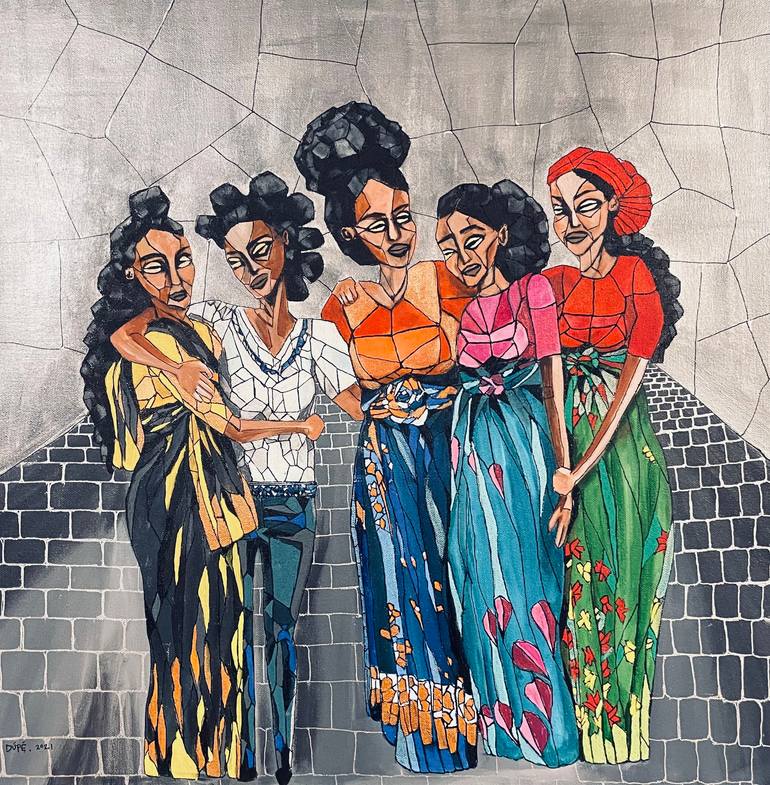 Ladies of Mayotte Painting by Modupe Alatise Odusote | Saatchi Art