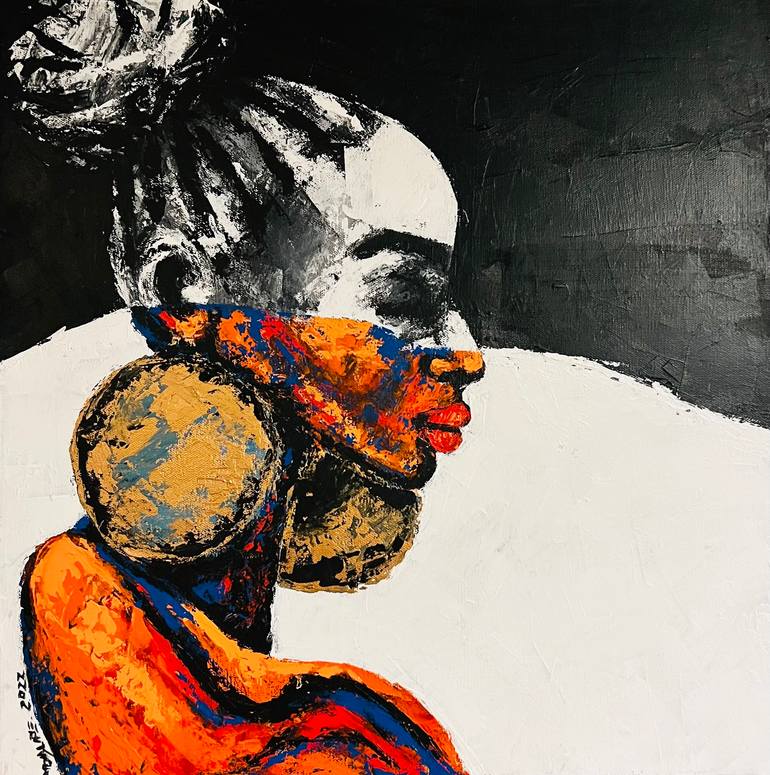 Woman Adorned Painting by Modupe Odusote | Saatchi Art