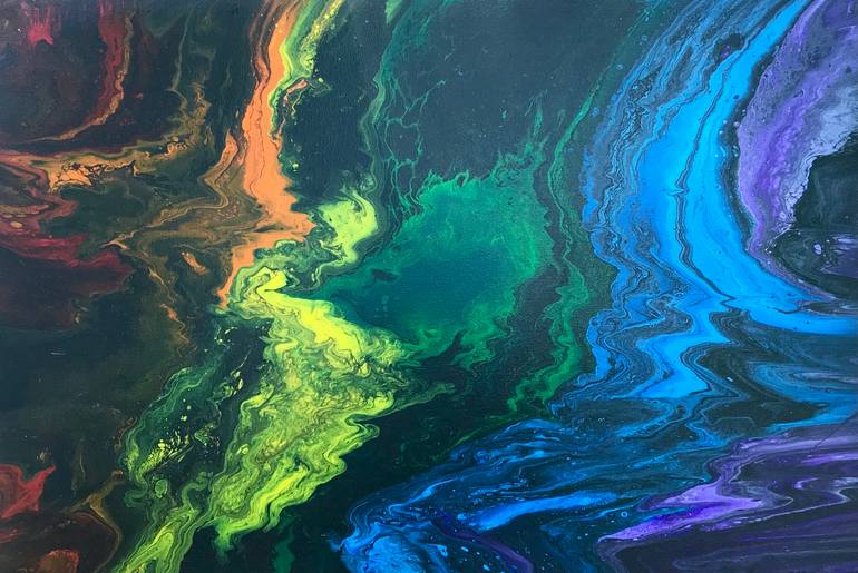 Chromatic Combustion Painting by Tabitha Smitty | Saatchi Art