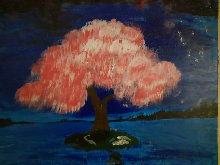 TREE IN MOONLIGHT Painting by Arushi Yadav | Saatchi Art