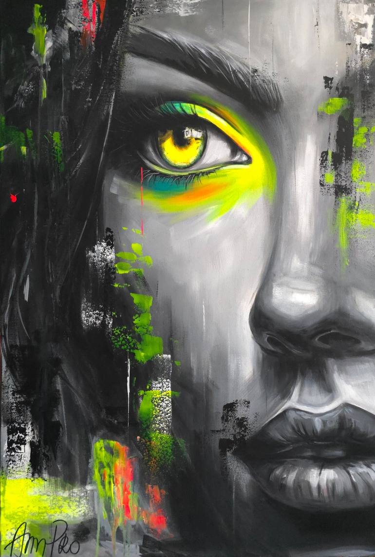 NON- EXISTENT - original charged art Painting by Ann Pro | Saatchi Art