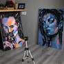 THE OTHER SIDE - original acrylic painting, home decor, beautiful girl ...