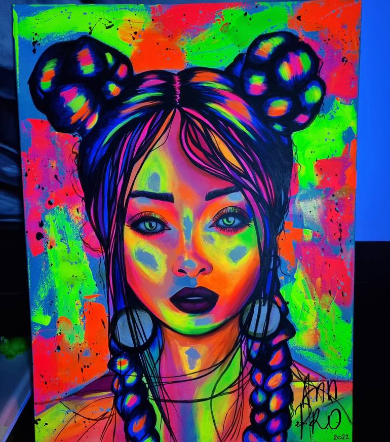 SHE IS THE SUN - original acrylic painting, bright artwork Painting by ...