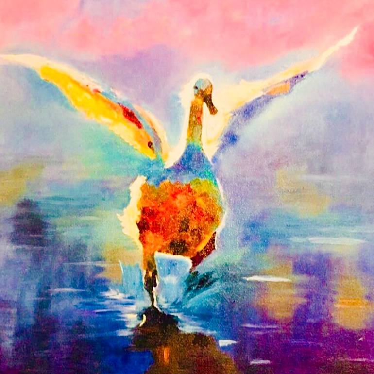 Soaring Swan Painting by Svetlana Mekhnina | Saatchi Art