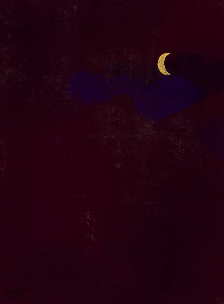 Grieving Moon Painting by suwapas sukontaborpitr | Saatchi Art