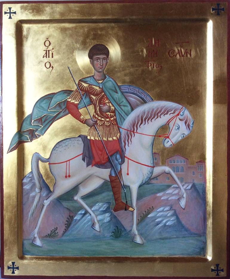 Icon of the St. Demetrius Thessaloniki. Painting by Viktoriia ...