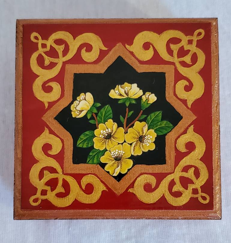 Jelwery Box. Golomorgh box Painting by Mehrnoush Bouzarjmehr | Saatchi Art