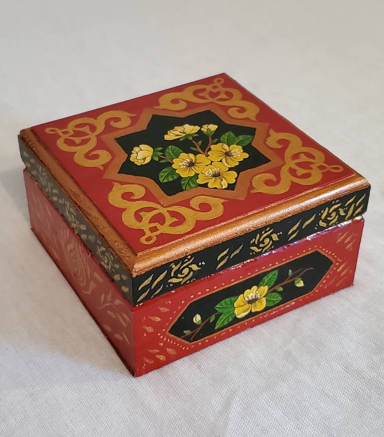Jelwery Box. Golomorgh box Painting by Mehrnoush Bouzarjmehr | Saatchi Art