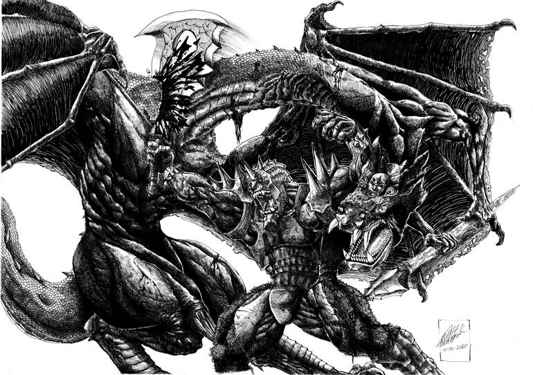 bloody battle Drawing by Bryan Rosario | Saatchi Art