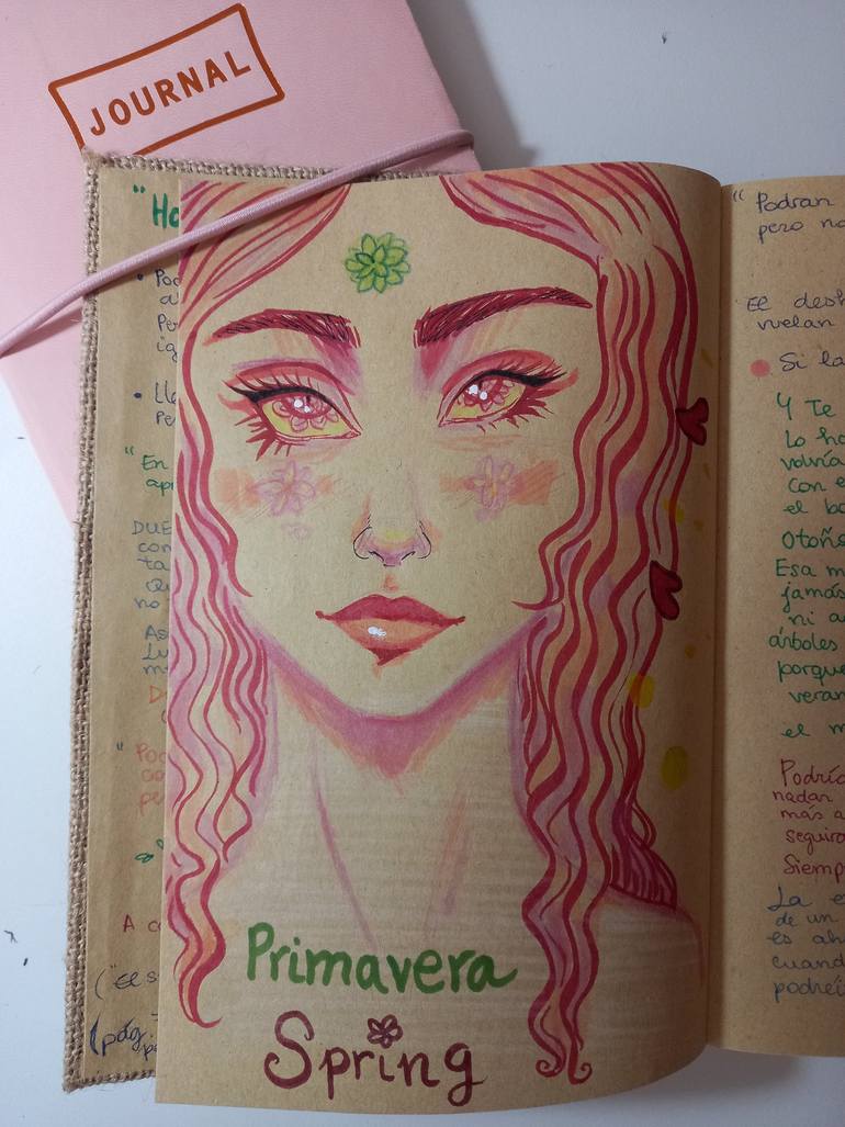 Spring Face Drawing by Andrea Meseguer | Saatchi Art