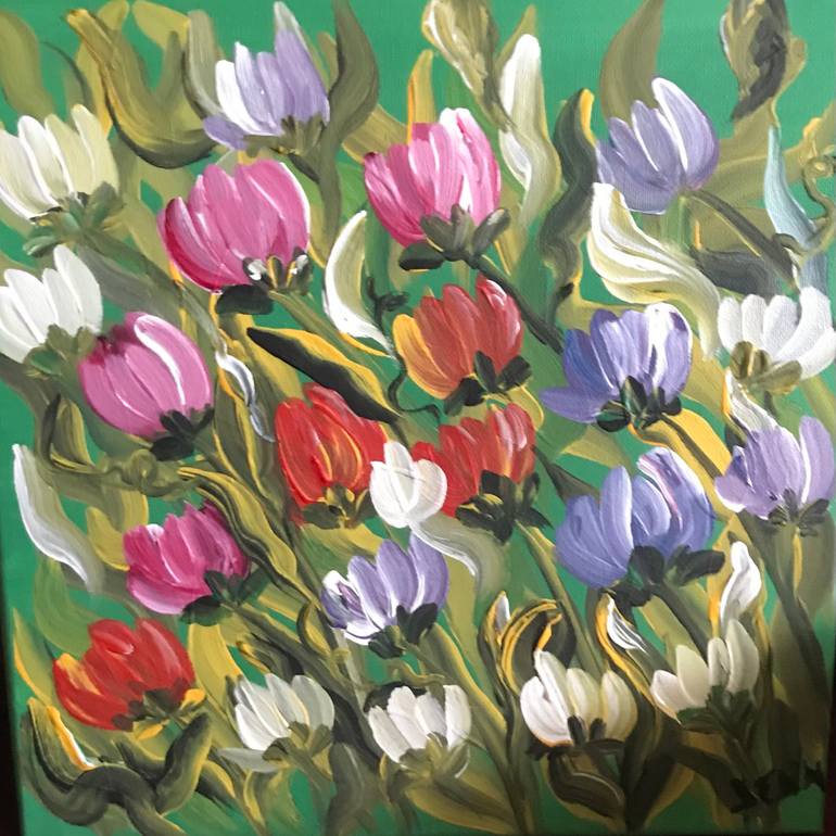 Tulips Painting by Jennifer Weigand | Saatchi Art