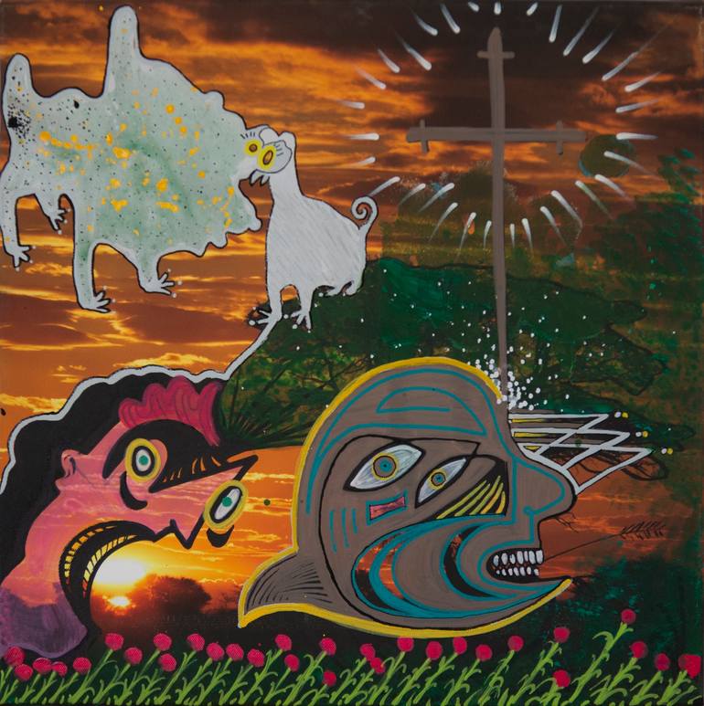 The struggle for the divine Painting by Florin-Valentin Ogrutan ...