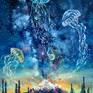Jellyfish catchers Painting by Elena Ramburger | Saatchi Art