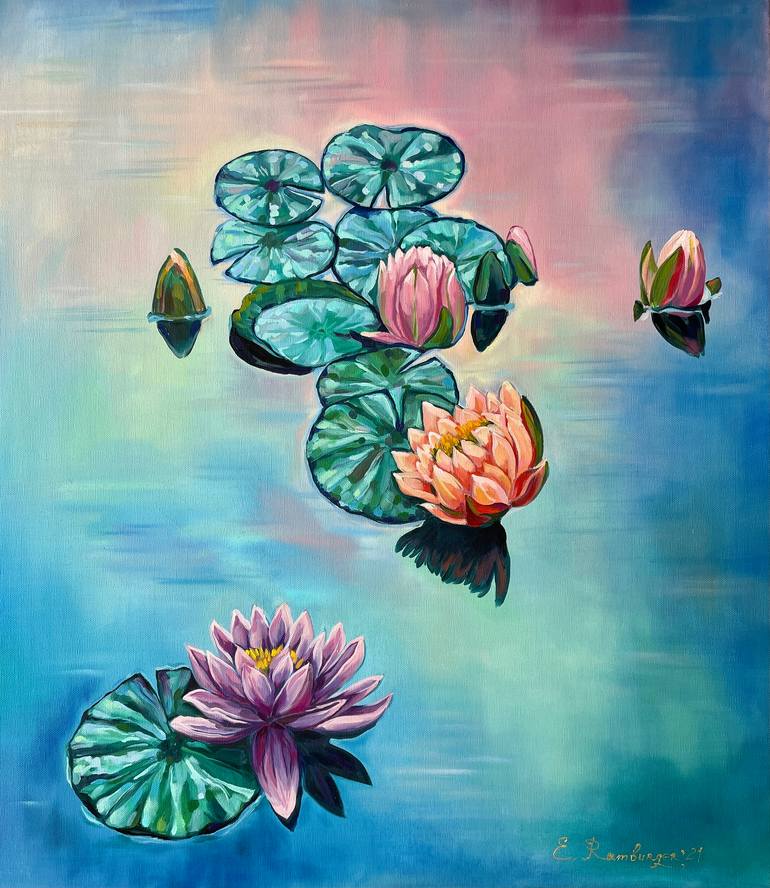 Lily bloom Painting by Elena Ramburger | Saatchi Art