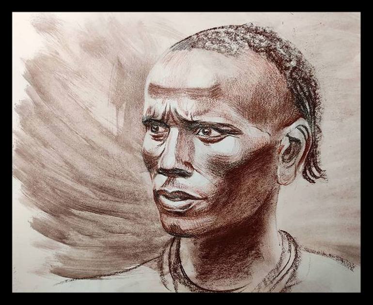 Black Man/Hombre Negro Drawing by Irina EndorphineArt | Saatchi Art