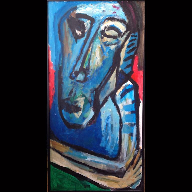 Blue Man Painting by David Rosenbloom | Saatchi Art
