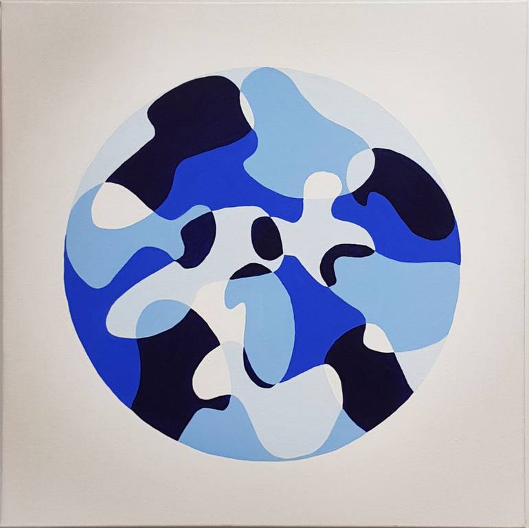 The Intersect - Blue Round Form Painting by Nonceba Nyoni | Saatchi Art