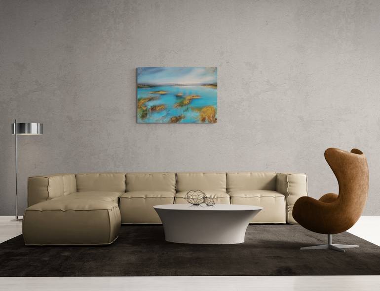 A large abstract landscape painting On the lakeshore“ from Silence ...