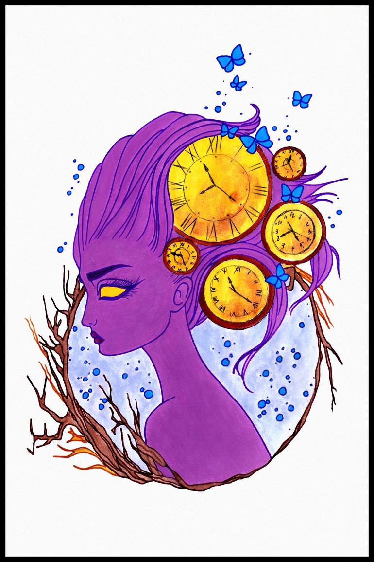 Endless run of time Drawing by Anastasia Konstantinova | Saatchi Art