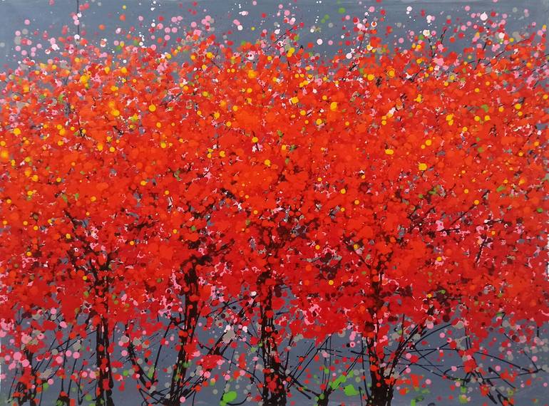 Japanese autumn Painting by Phuong Nguyen | Saatchi Art