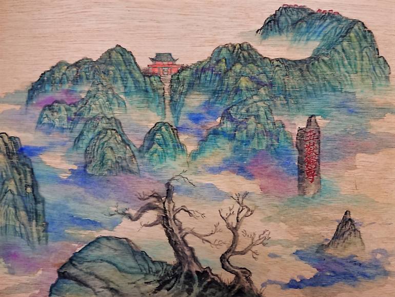 The Beauty of Mountains: Mount Tai Painting by BaoXi LIU | Saatchi Art