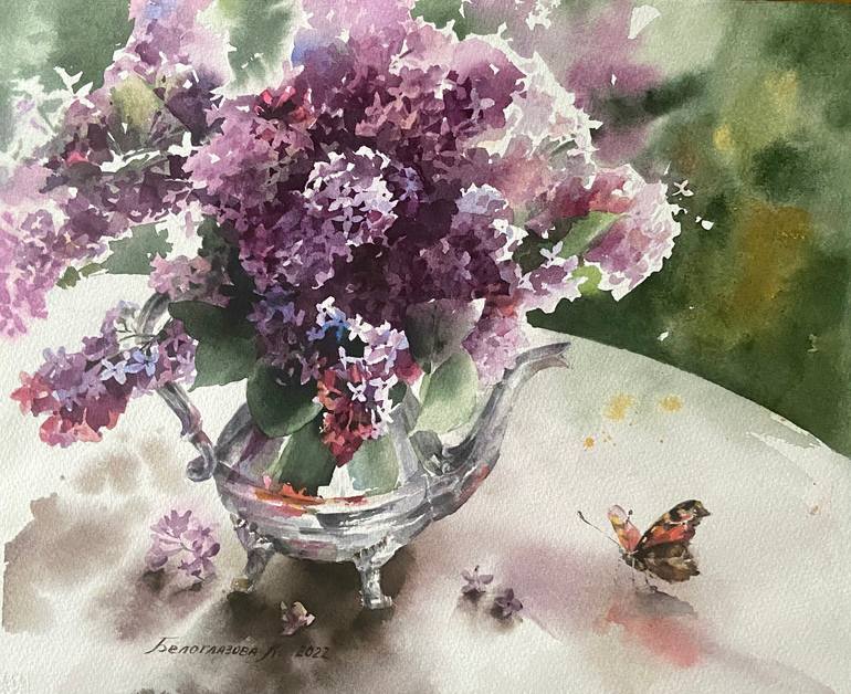 Lilac Drawing by Katya Beloglazova | Saatchi Art