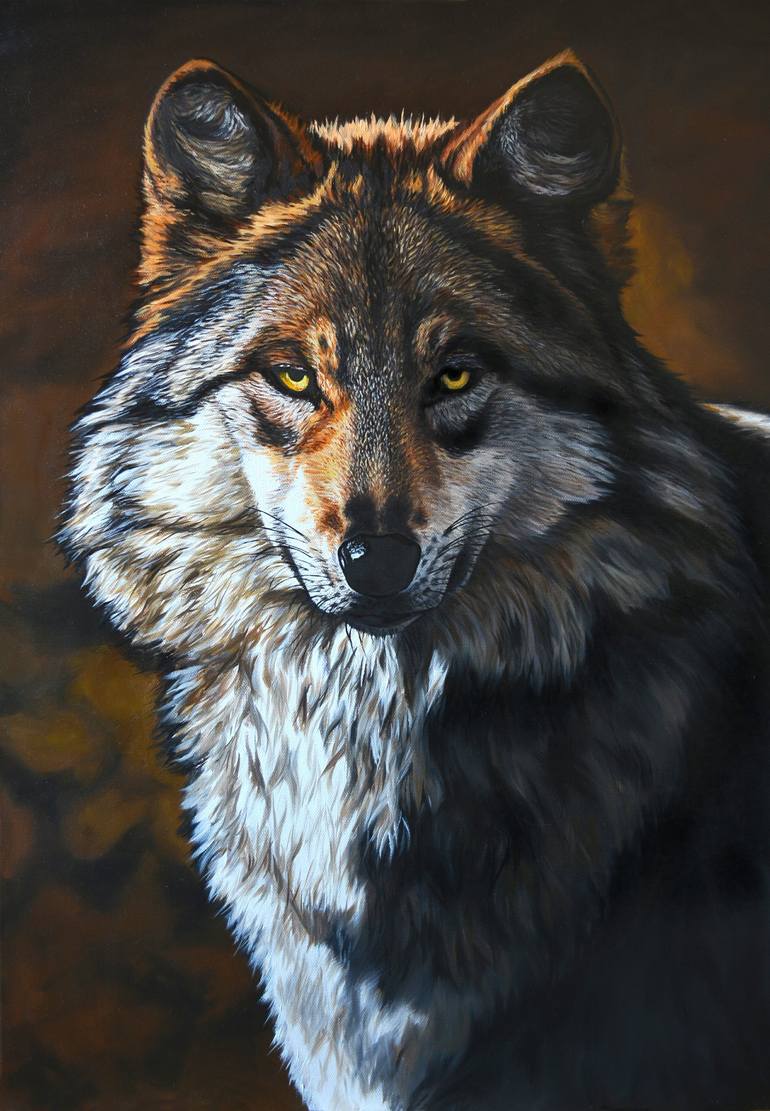 the wise wolf Painting by Vladlena Chanysheva | Saatchi Art