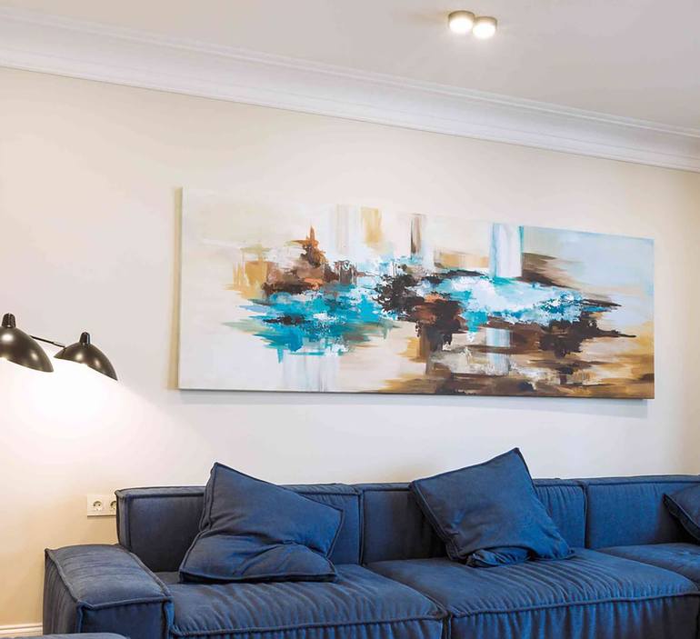 Beautiful large abstract painting for living room, painting over sofa ...