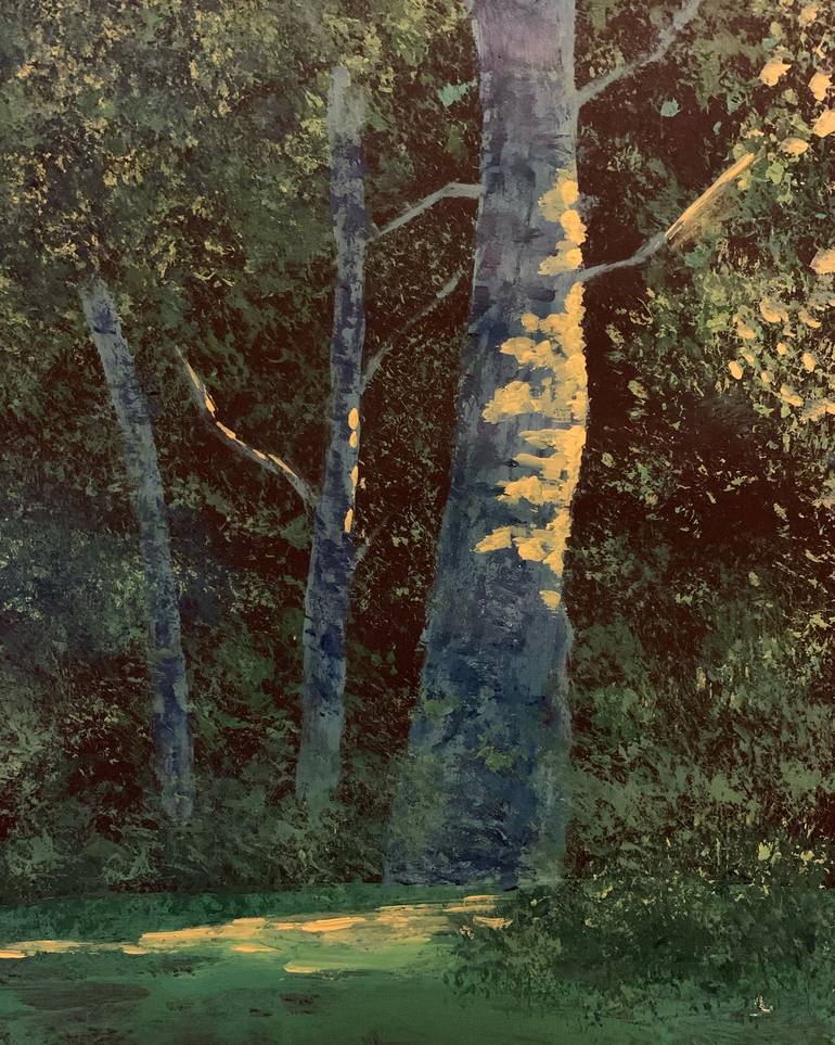 Waiting in the Garden Painting by Ranji David | Saatchi Art