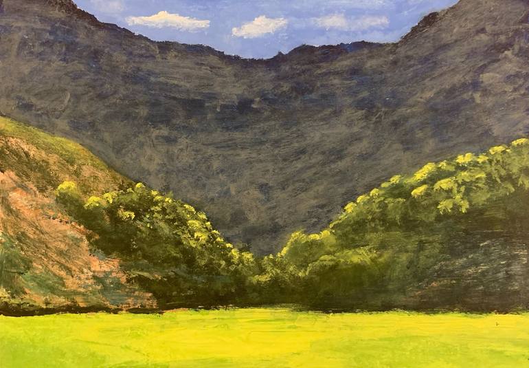 Looking beyond the mountains Painting by Ranji David | Saatchi Art