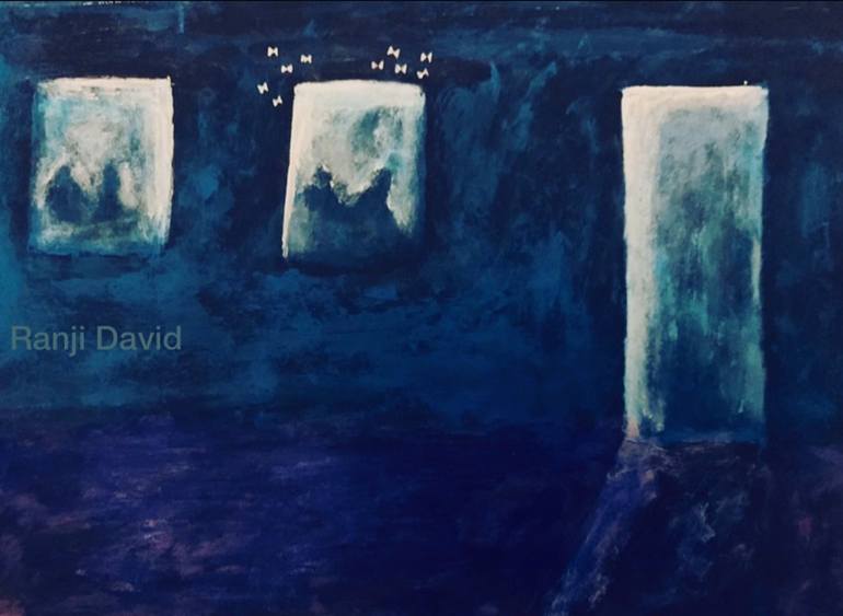 A moment in the tea shop Painting by Ranji David | Saatchi Art