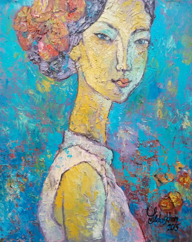Portrait of Lin Li Painting by Julia Yulduskhon Repikhova | Saatchi Art