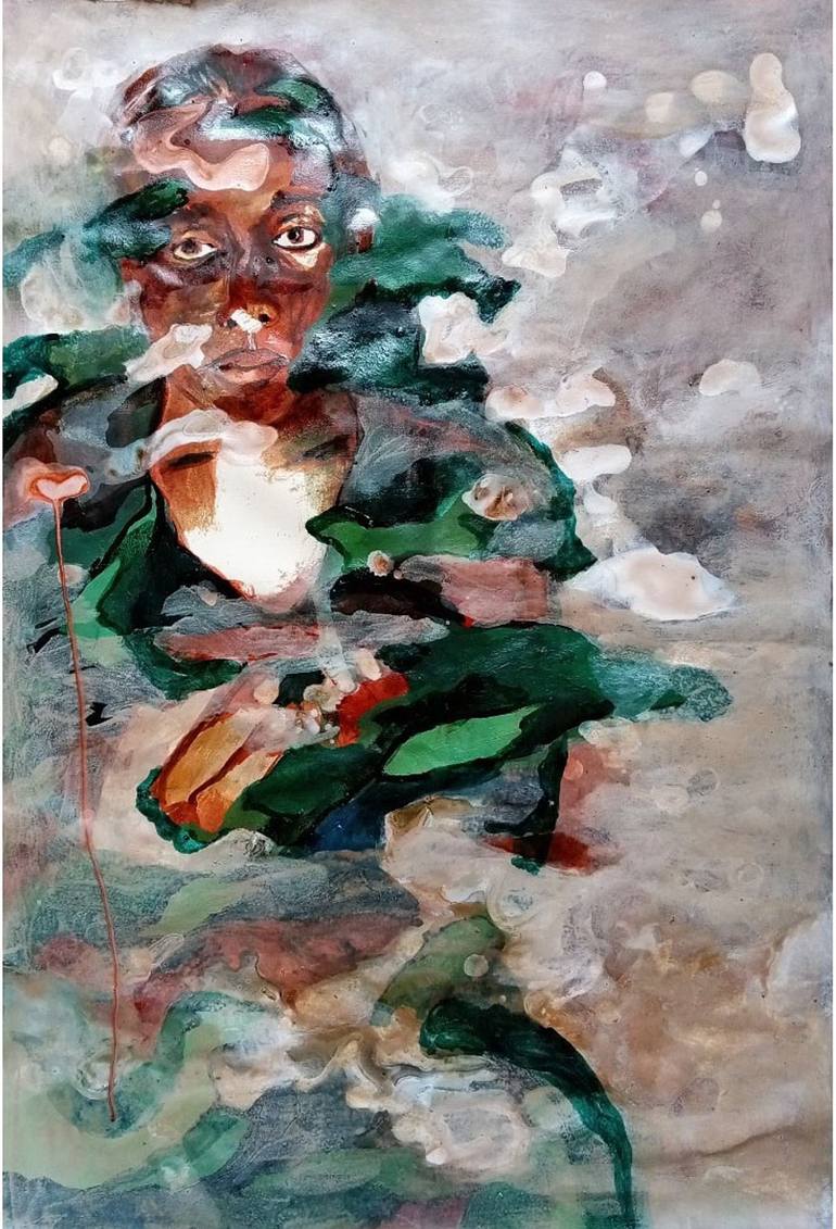 Farzana at (camp _18) Painting by Farzana Ahmed urmi | Saatchi Art