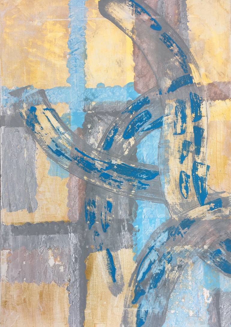 The matrix. Painting in pastel then nah on a light gold background ...