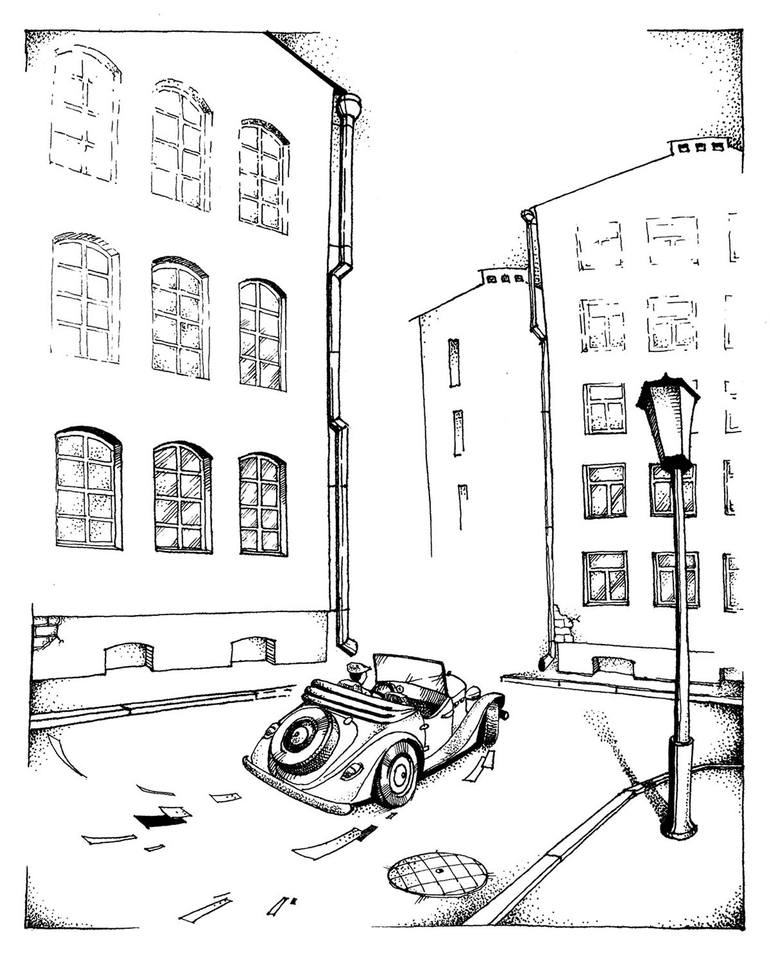 Street, dynamics Drawing by Vyacheslav Nikiforov | Saatchi Art