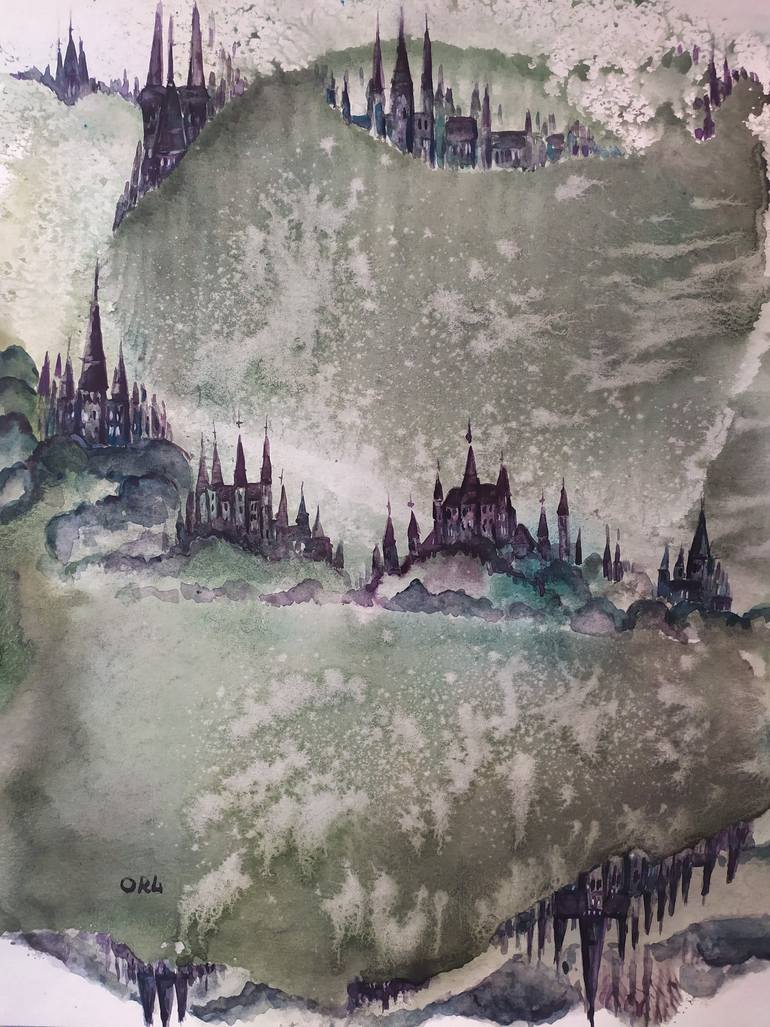 Fantasy Medieval Castles Painting by Svetlana Puzyrenko | Saatchi Art