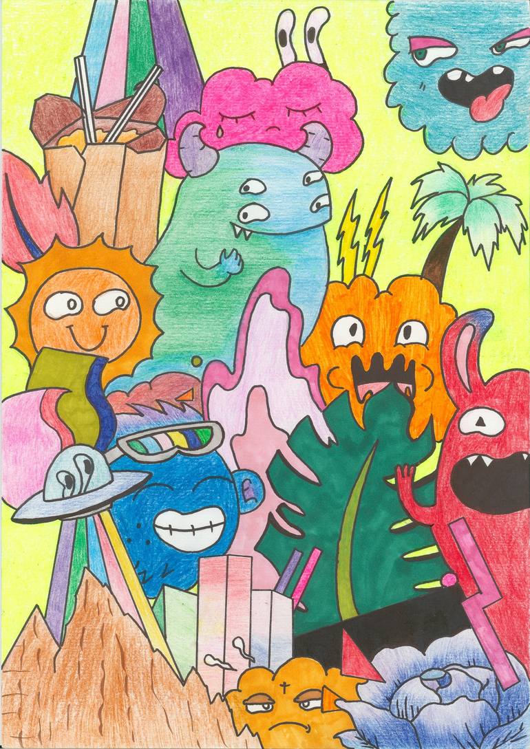 This crazy crazy crazy world Drawing by Anastasya Mariinskaya | Saatchi Art