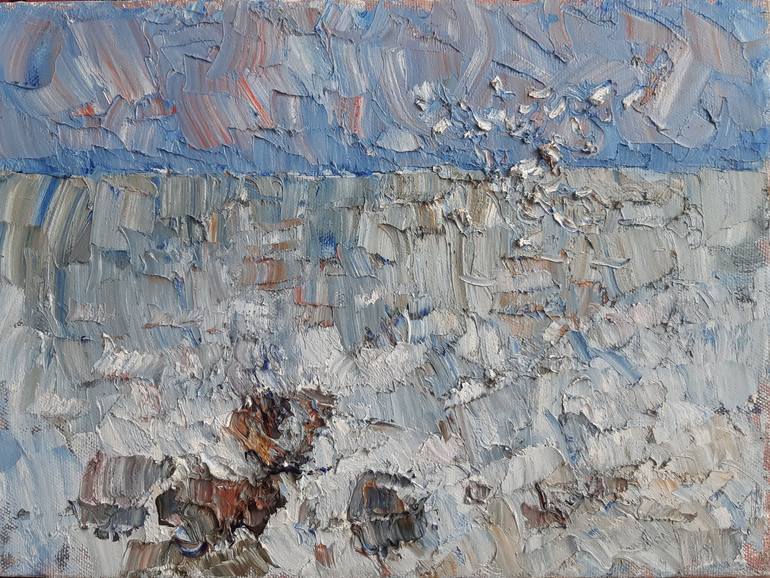 Winter evening in Gagra Painting by Denis Kozlovsky | Saatchi Art