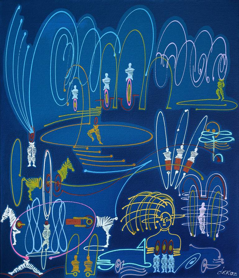 Acrobatics bip Painting by Dek Artist | Saatchi Art