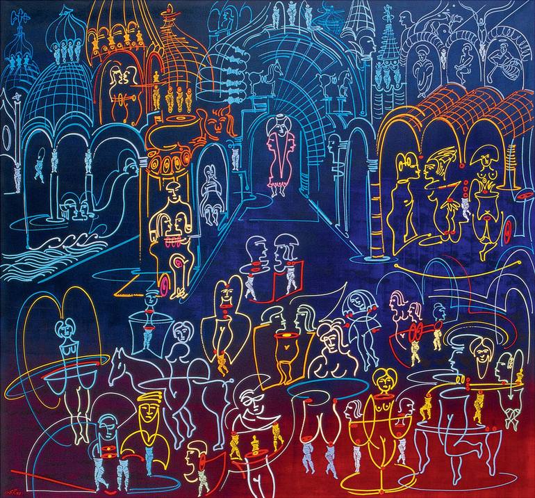 Ball in venice Painting by Dek Artist | Saatchi Art