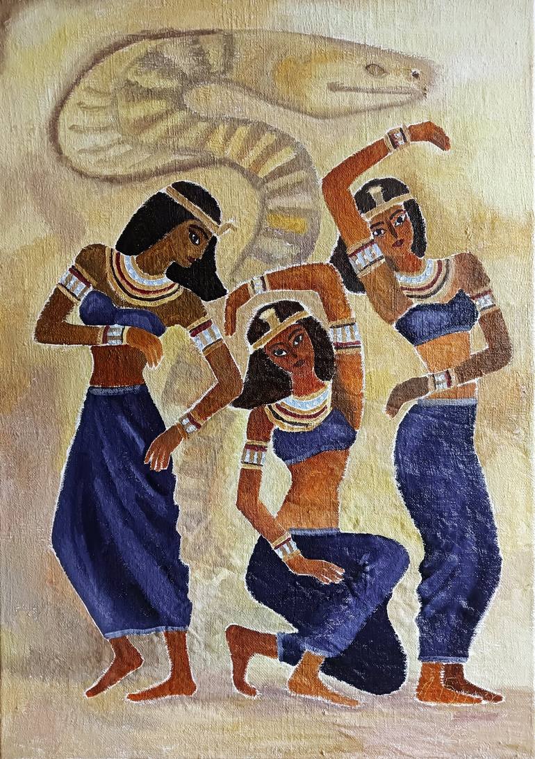 Cobra dance Painting by Elena Barkhanskaya | Saatchi Art