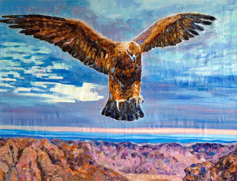 Eagle awakening Painting by Elena Barkhanskaya | Saatchi Art