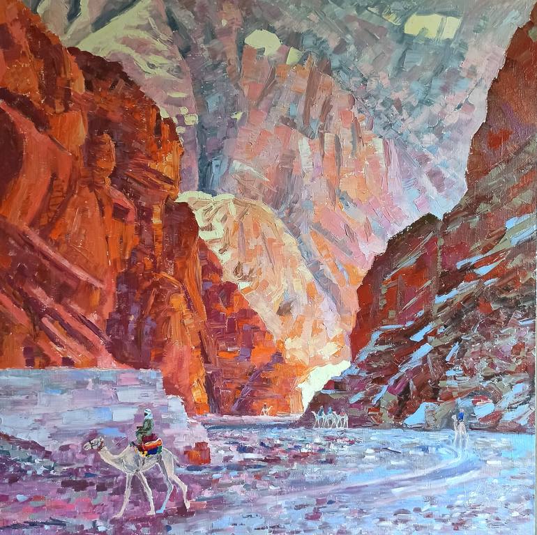 Along the cool gorge Painting by Elena Barkhanskaya | Saatchi Art