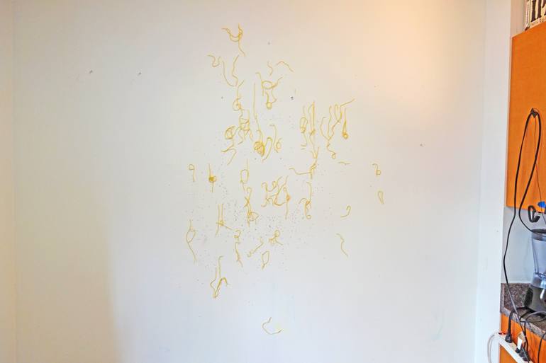 Spaghetti Thrown at the Wall to See What Stuck Drawing by Adam Matta ...