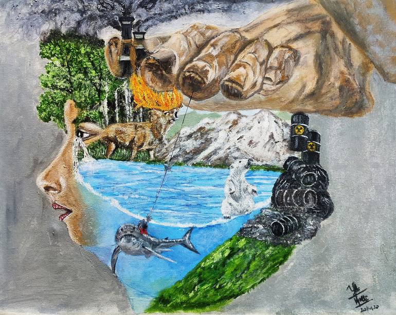 Anguish Painting by Vamsi Doddapaneni | Saatchi Art