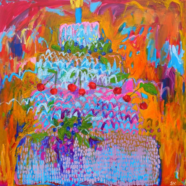 Guilty Pleasure Painting by Simona Vojteskova | Saatchi Art