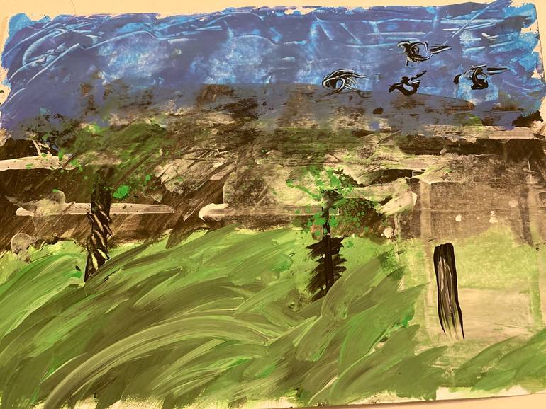 Backyard Painting by Daniel Sava | Saatchi Art