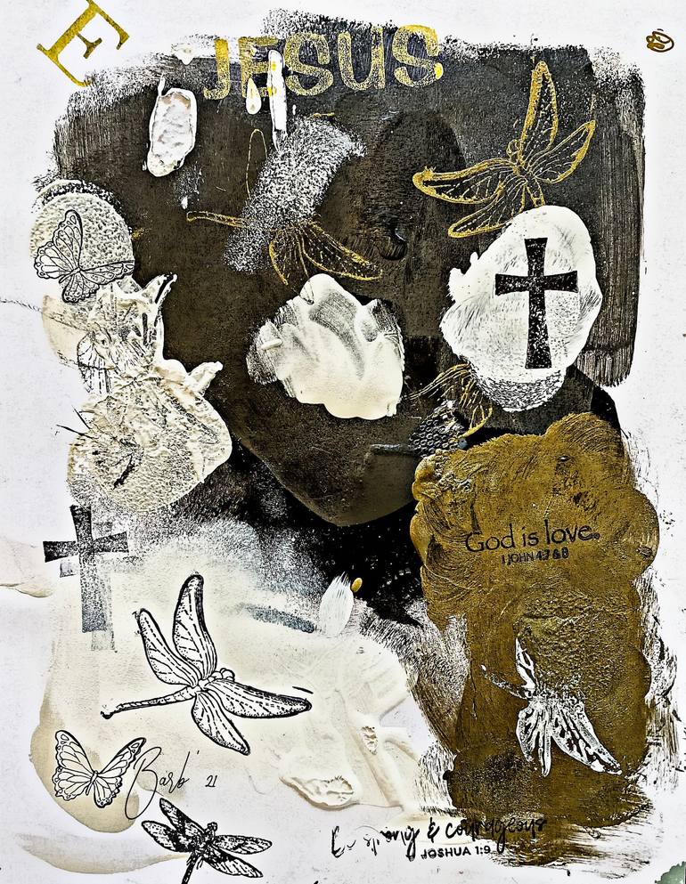 Jesus Rocks Painting by Barb Morello | Saatchi Art