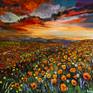 Poppy Panorama Painting by Michael Hartstein | Saatchi Art