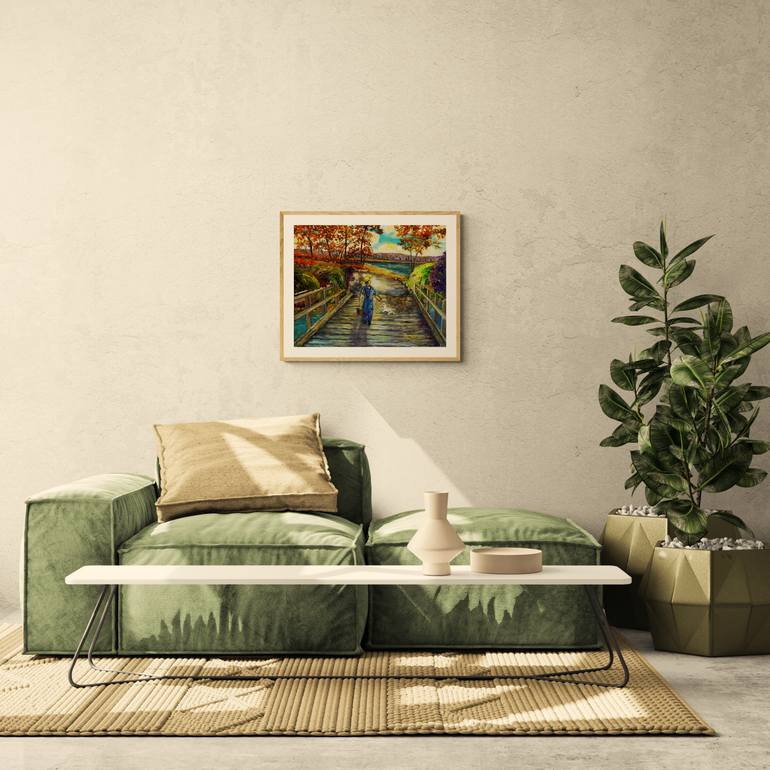 A Boy, A Dog and Summer Painting by Michael Hartstein | Saatchi Art